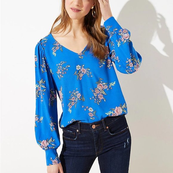 LOFT | Tops | Loft Gorgeous Floral Blouse | Poshmark